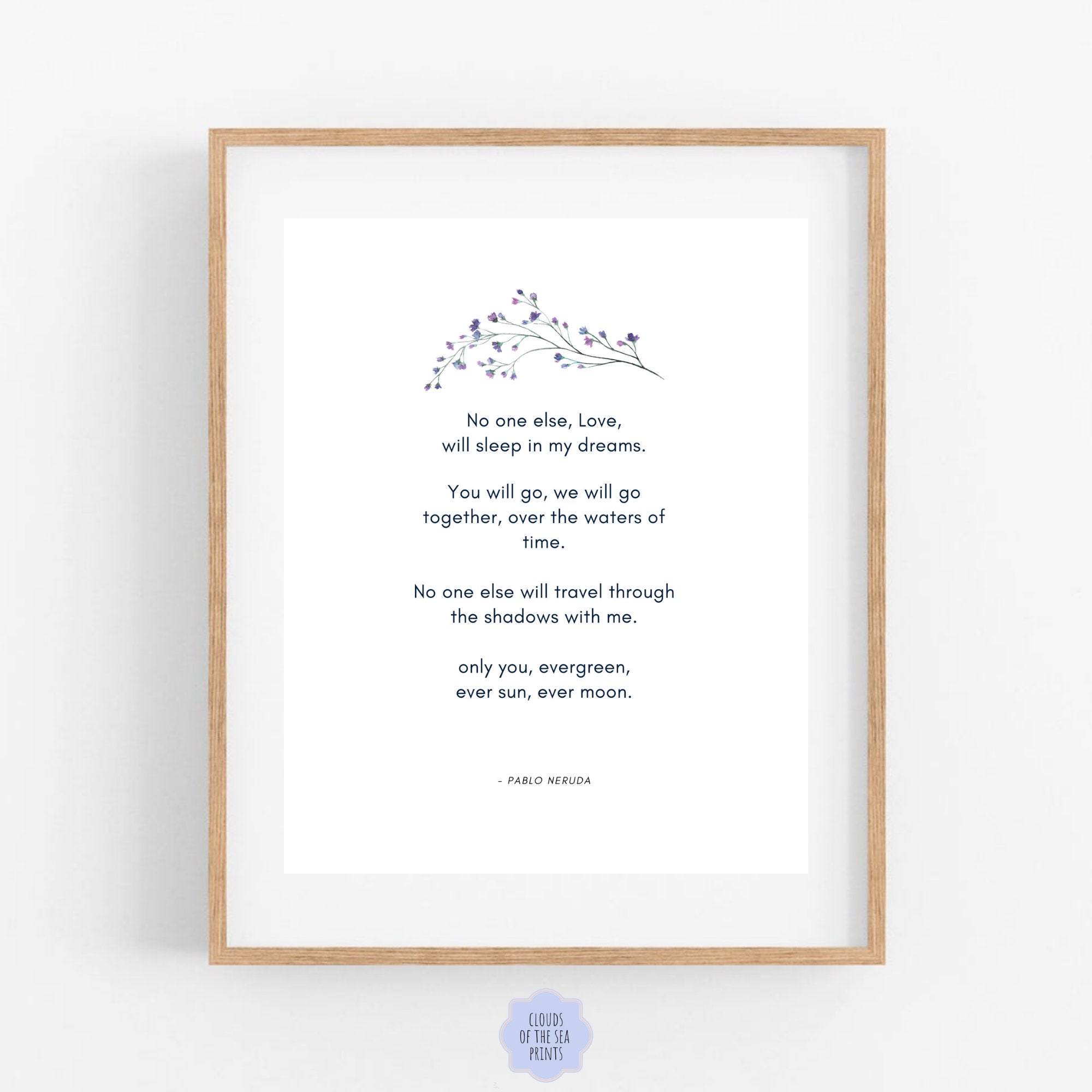 Art & Collectibles Gift for her Love printable poem Neruda Poetry print ...