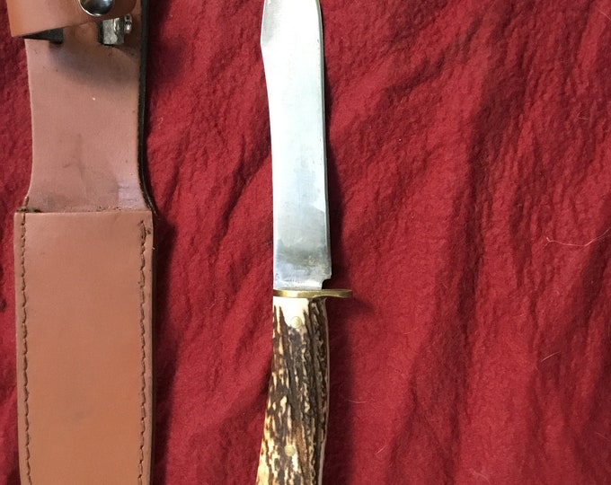 Sheffield Bowie Knife. Stag Handle Sheffield Hunting Knife,vintage ...