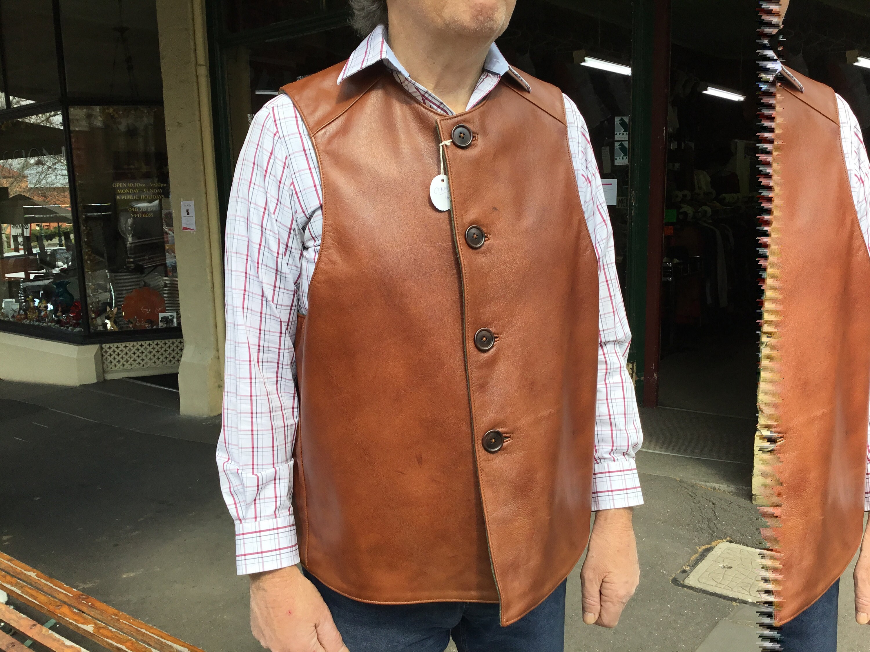 Vintage Army Leather Jerkin, Leather Army Vest, Leather Vests, Mens ...