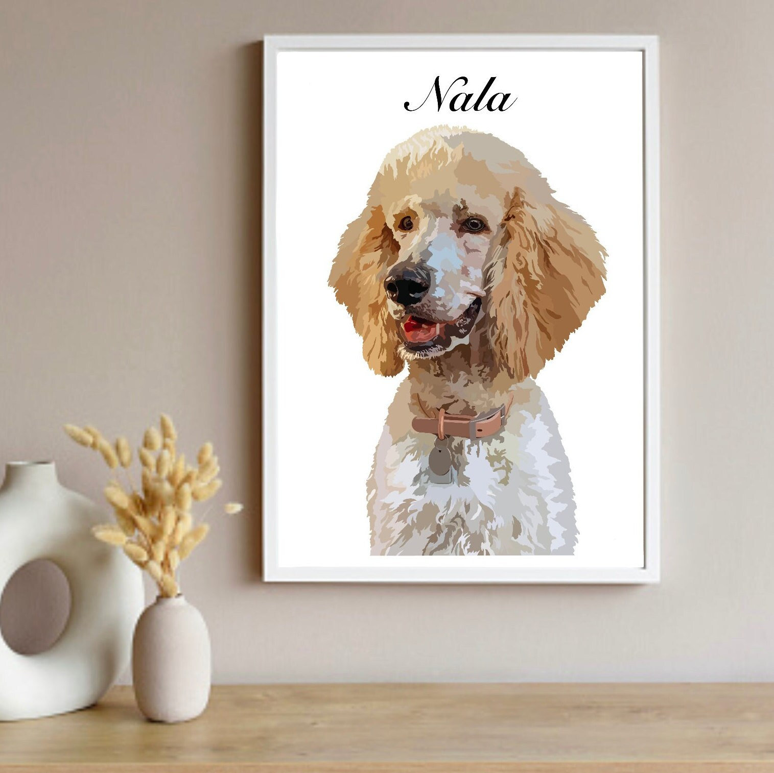 Custom Pet Portrait Digital Prints Gift for Cat and Dog - Etsy