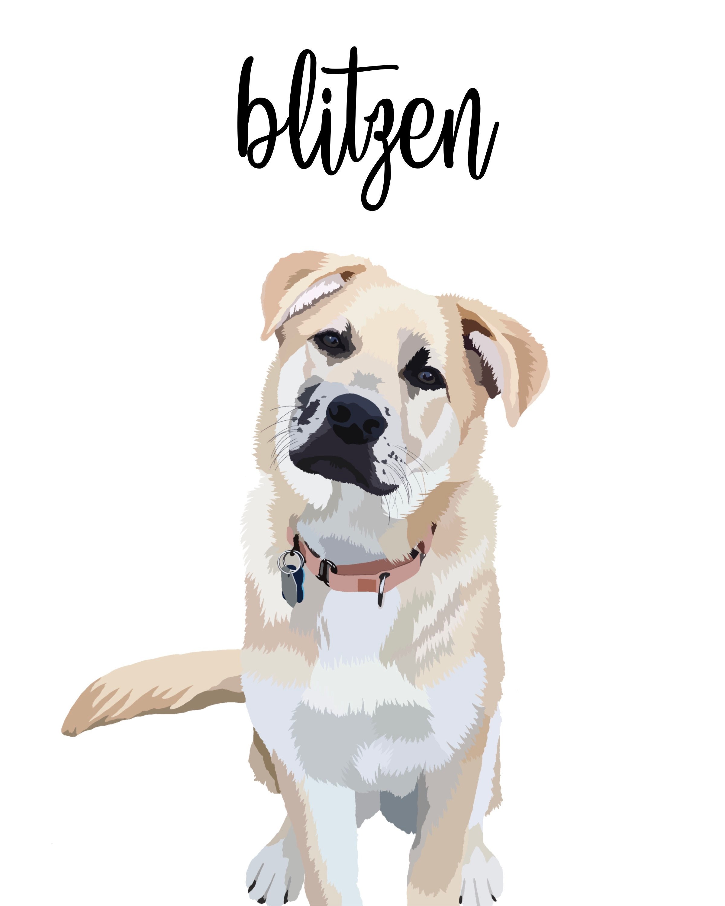 Custom Pet Portrait Digital Prints Gift for Cat and Dog - Etsy