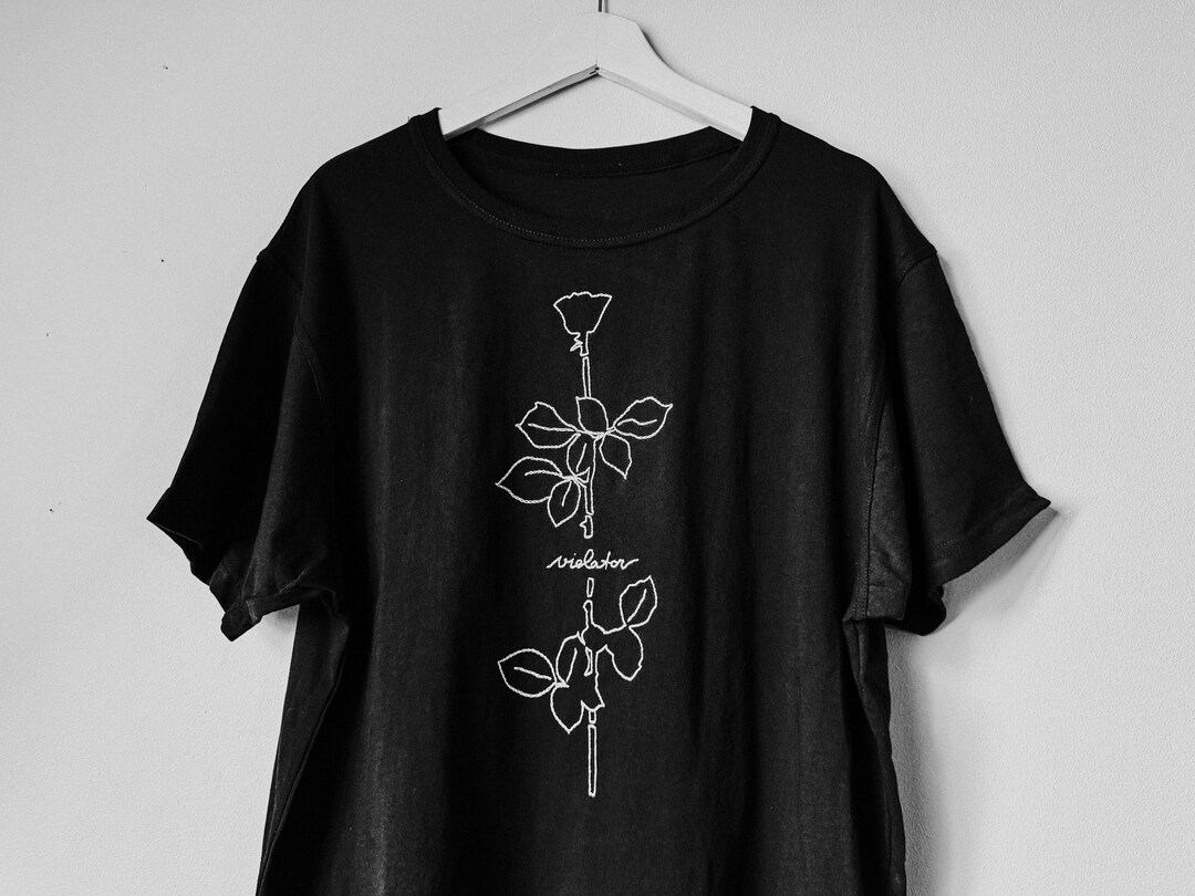 Hand Embroidered Black T-SHIRT With Depeche Mode Iconic Violator Album ...