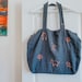 Hand Embroidered LINEN Tote Bag With Cave Neanderthal Prehistoric Art ...