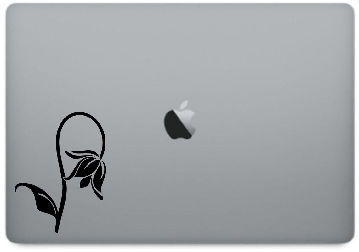 Flower Laptop Decal, Flower Decal, Floral Design Decal, Vinyl Decals ...