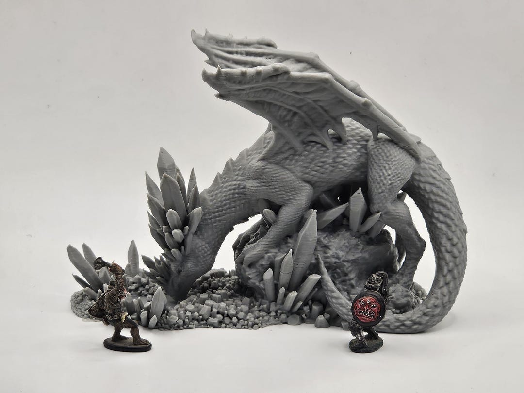 Crystal Dragon Dnd Gaming Statue Figure Ice Dragon Tabletop Wargame ...