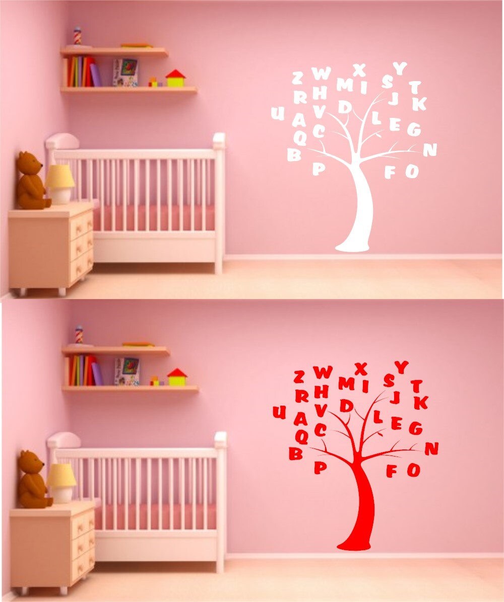 Tree Wall Art Decal Abc Kids Learning Tree Decal Vinyl Decor - Etsy