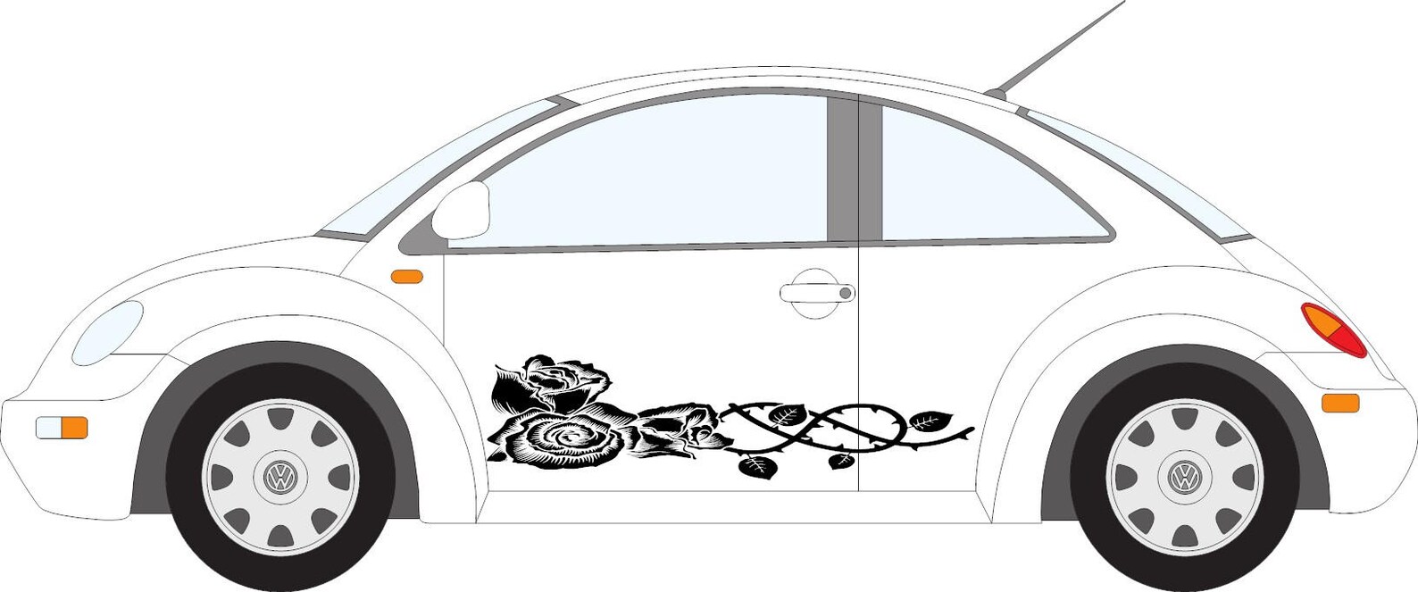 Floral Rose Flower Swirl Car Decal Sticker Flower Car Decal 002 - Etsy