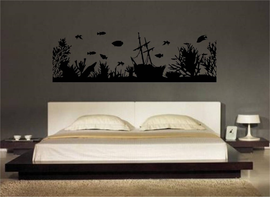 Deep Sea Under Water Scene With Ship Wreck Wall Decal Vinyl Decor ...