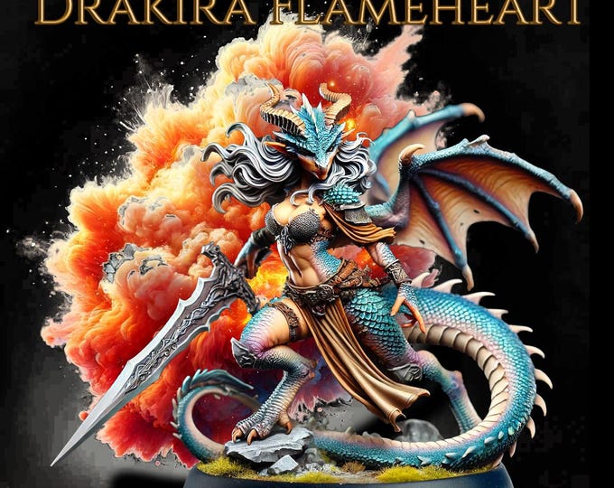 Female Dragon Lady Warrior 75mm Lady Warrior Resin Model & Base 12k ...