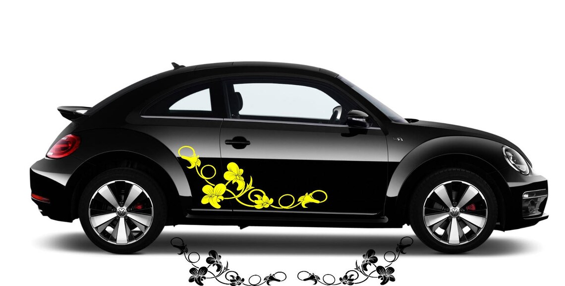 Floral Flower Swirl Car Decal Sticker Flower Car Decal 001 - Etsy