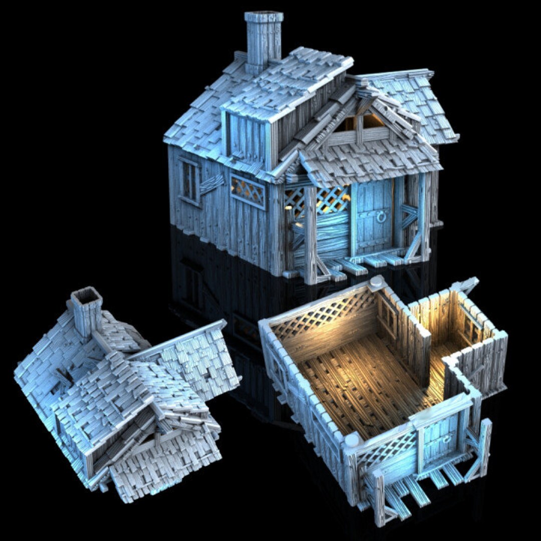 Hut House Lodge - Medieval Town House/model House / House/ House Model ...