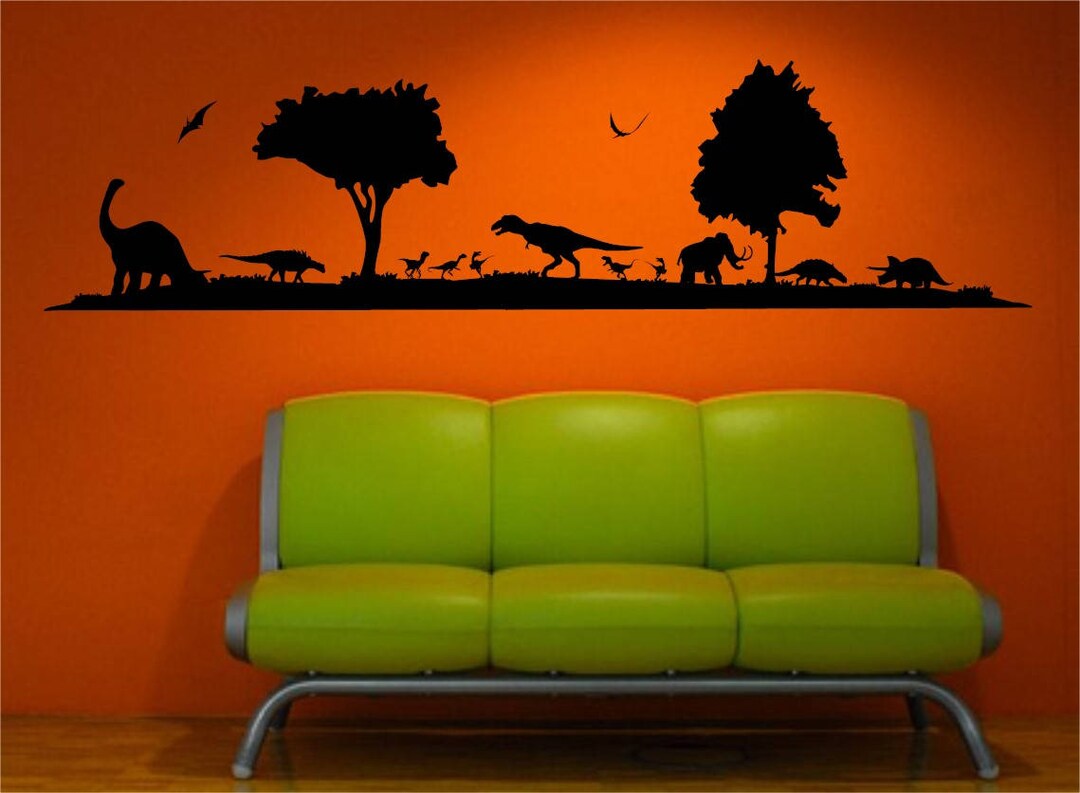 DINOSAUR LANDSCAPE Assorted Dinosaurs Animals Scene Wall Decal - Etsy