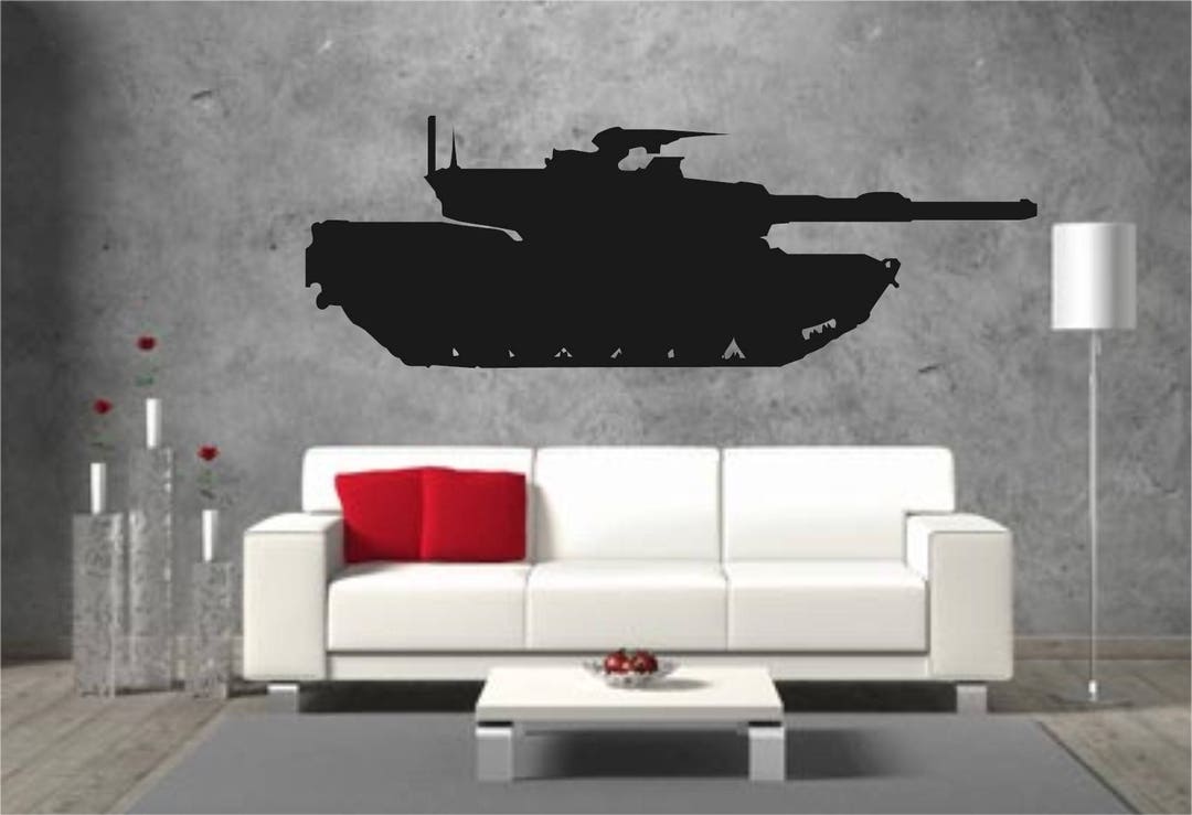 Large Army Tank Vinyl Wall Art Sticker Decal Boys Children Toys Play ...