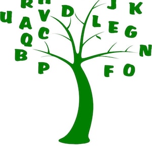 Tree Wall Art Decal Abc Kids Learning Tree Decal Vinyl Decor Nursery ...
