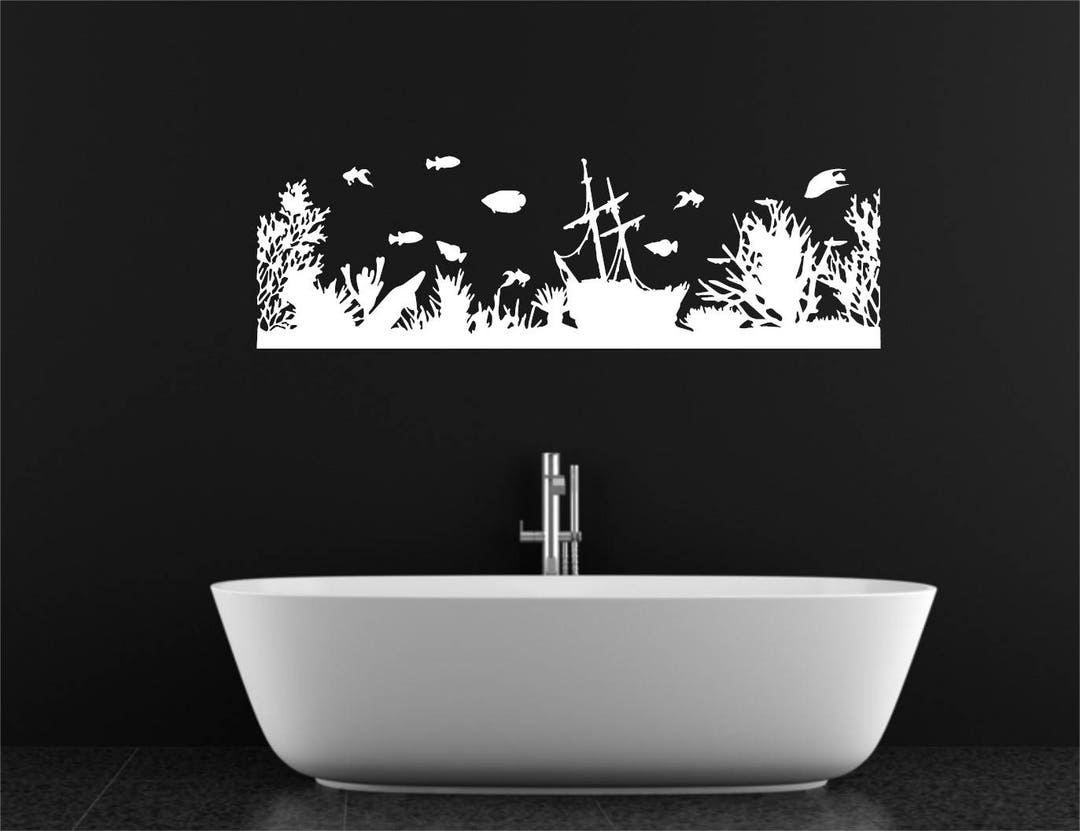 Deep Sea Under Water Scene With Ship Wreck Wall Decal Vinyl Decor ...