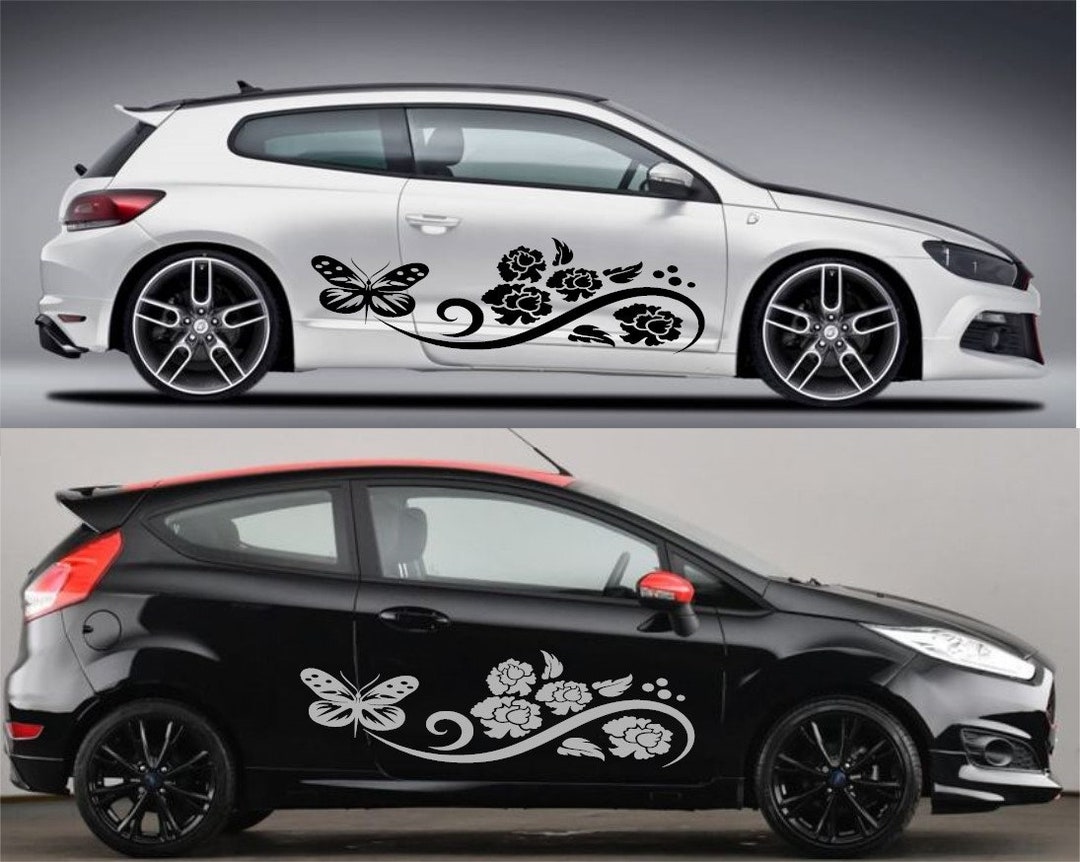 Floral Car Decal Tribal Car Decal Large Car Side Flower Swirl - Etsy