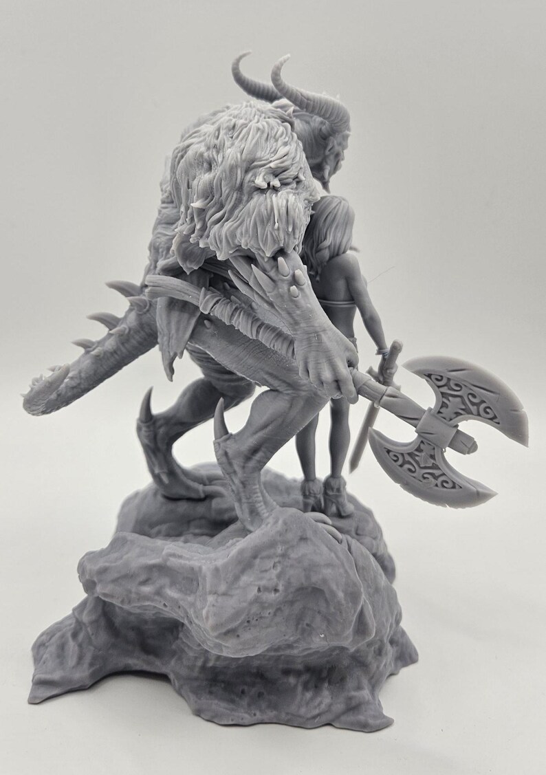 Sexy Female Warrior With Demon Monster Diorama Figure / Beauty and the ...