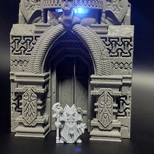 Dwarf Temple Gate With Light up Led / Dwarven Gate Printed Fantasy ...