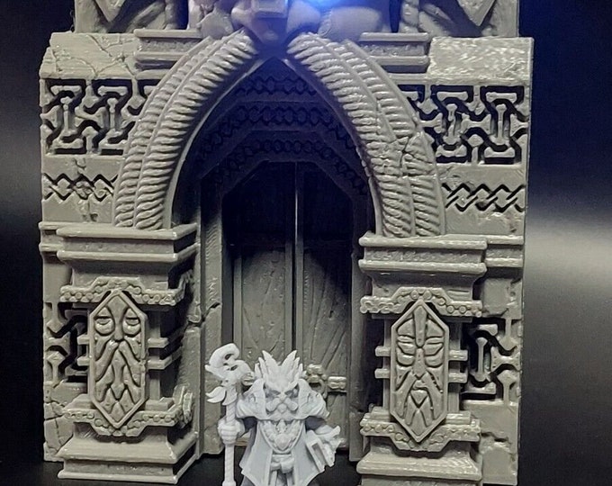 Dwarf Temple Gate With Light up Led / Dwarven Gate Printed Fantasy ...