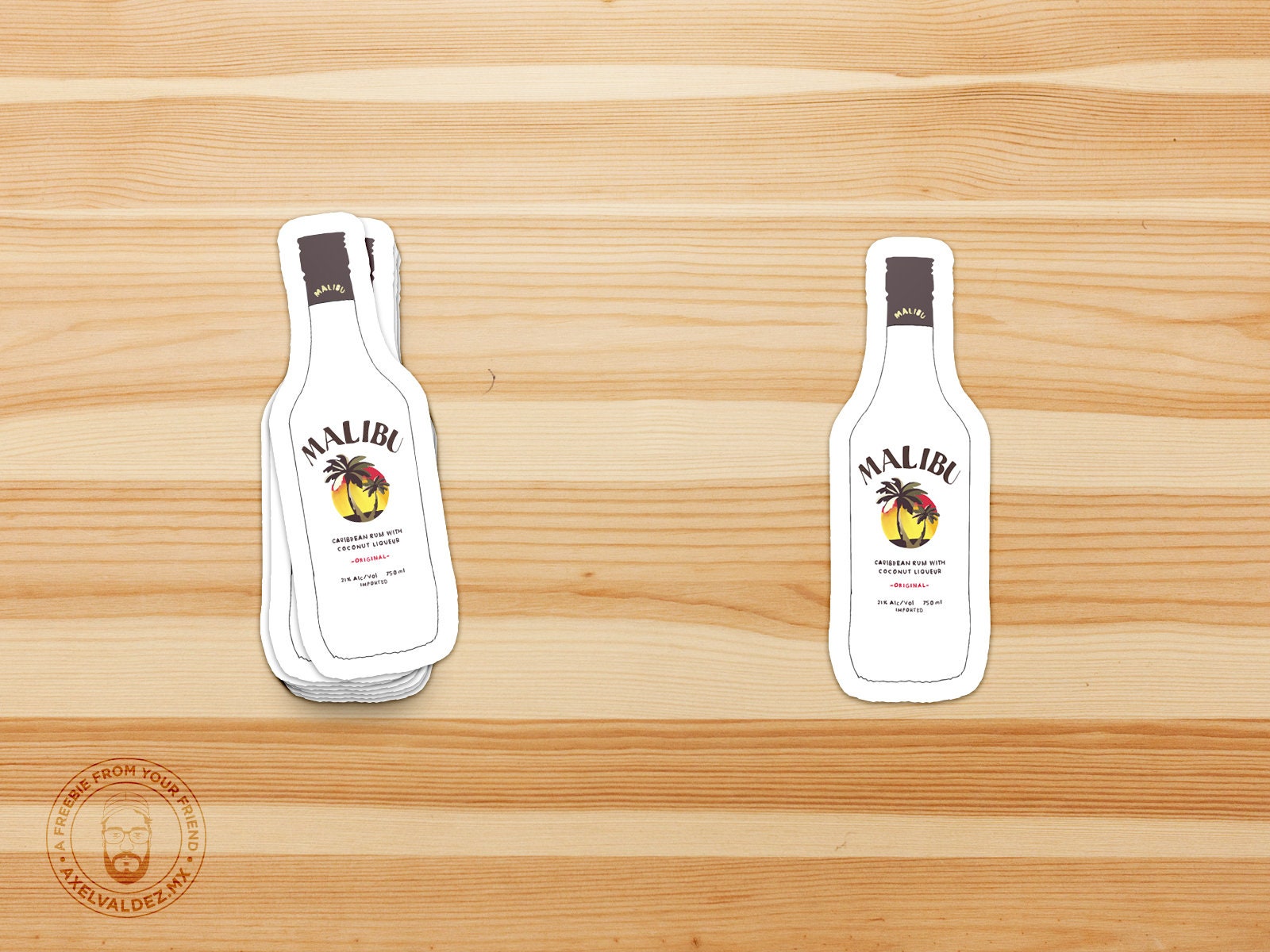 Malibu rum alcohol Malibu Rum Laptop Sticker Water Bottle | Etsy