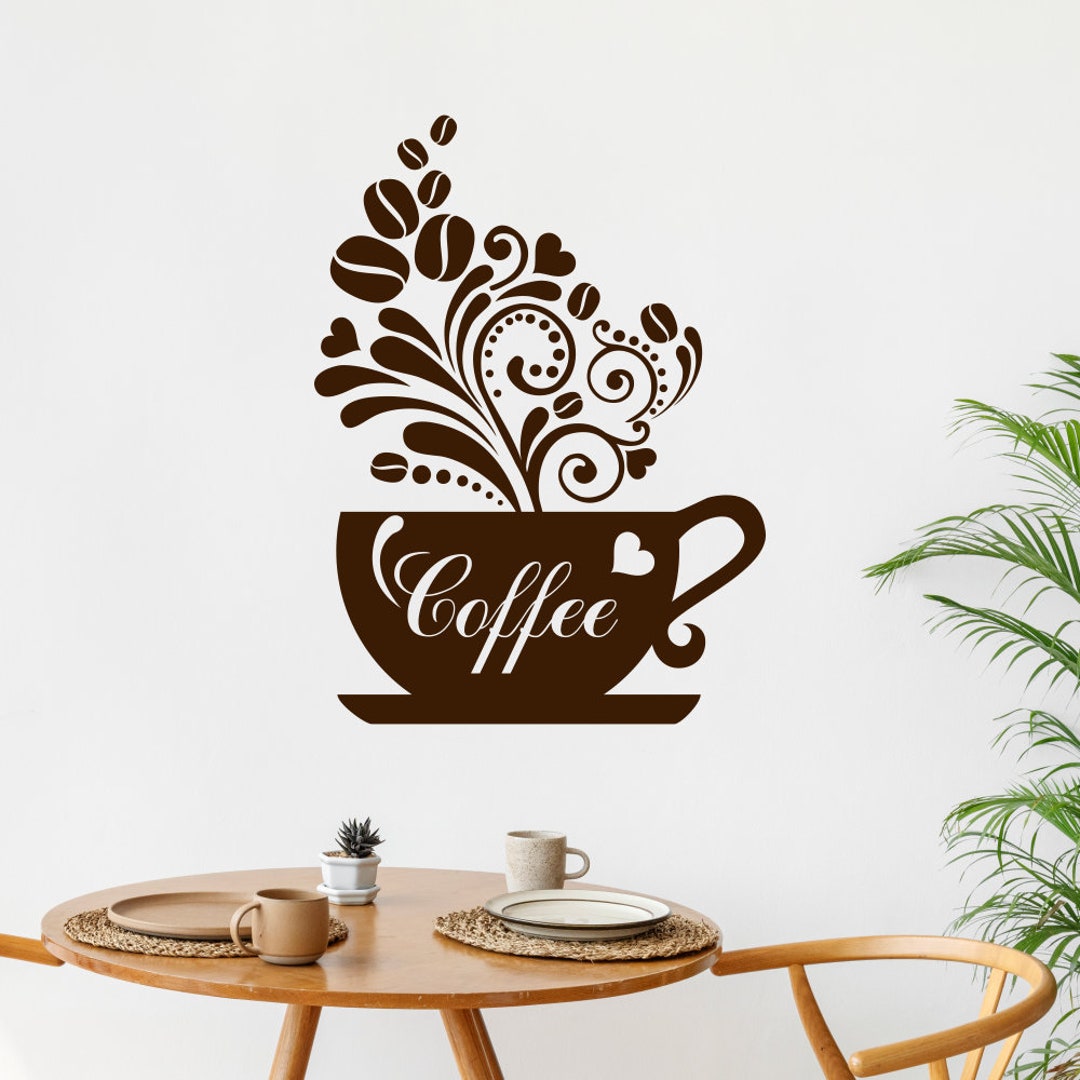 Coffee Splashes Decal Coffee Cup Sticker Espresso Mug Decal Cappuccino ...