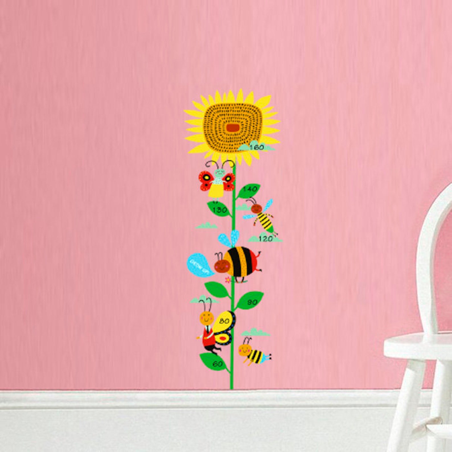 Sunflower Growth Ruler Wooden Growth Chart Growth Chart Decal Wood ...