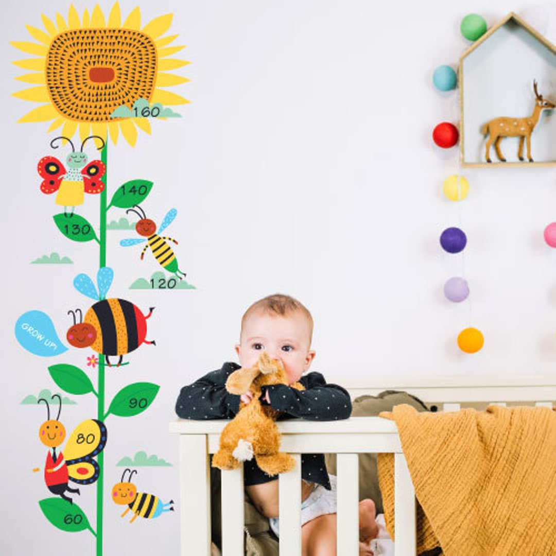 Sunflower Growth Ruler Wooden Growth Chart Growth Chart Decal Wood ...