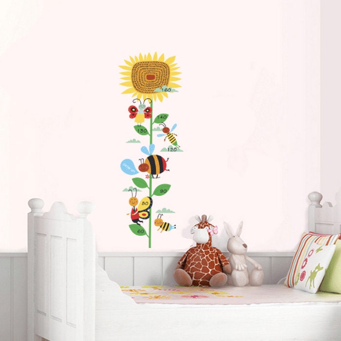 Sunflower Growth Ruler Wooden Growth Chart Growth Chart Decal Wood ...