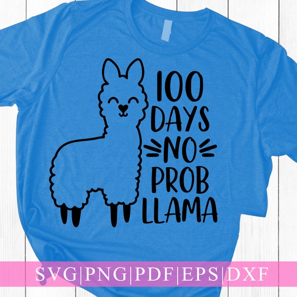 100th Days of School With Llama Svg - Etsy