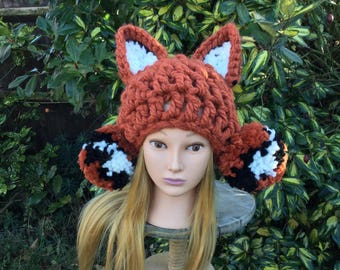 Crochet Pattern Silver Fox Beanie Hat Toddler Child and | Etsy