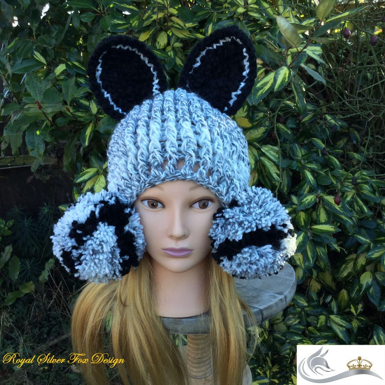 Crochet Pattern Silver Fox Beanie Hat Toddler, Child, and Adult Sizes ...