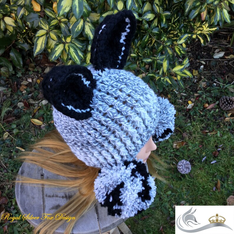 Crochet Pattern Silver Fox Beanie Hat Toddler Child and - Etsy