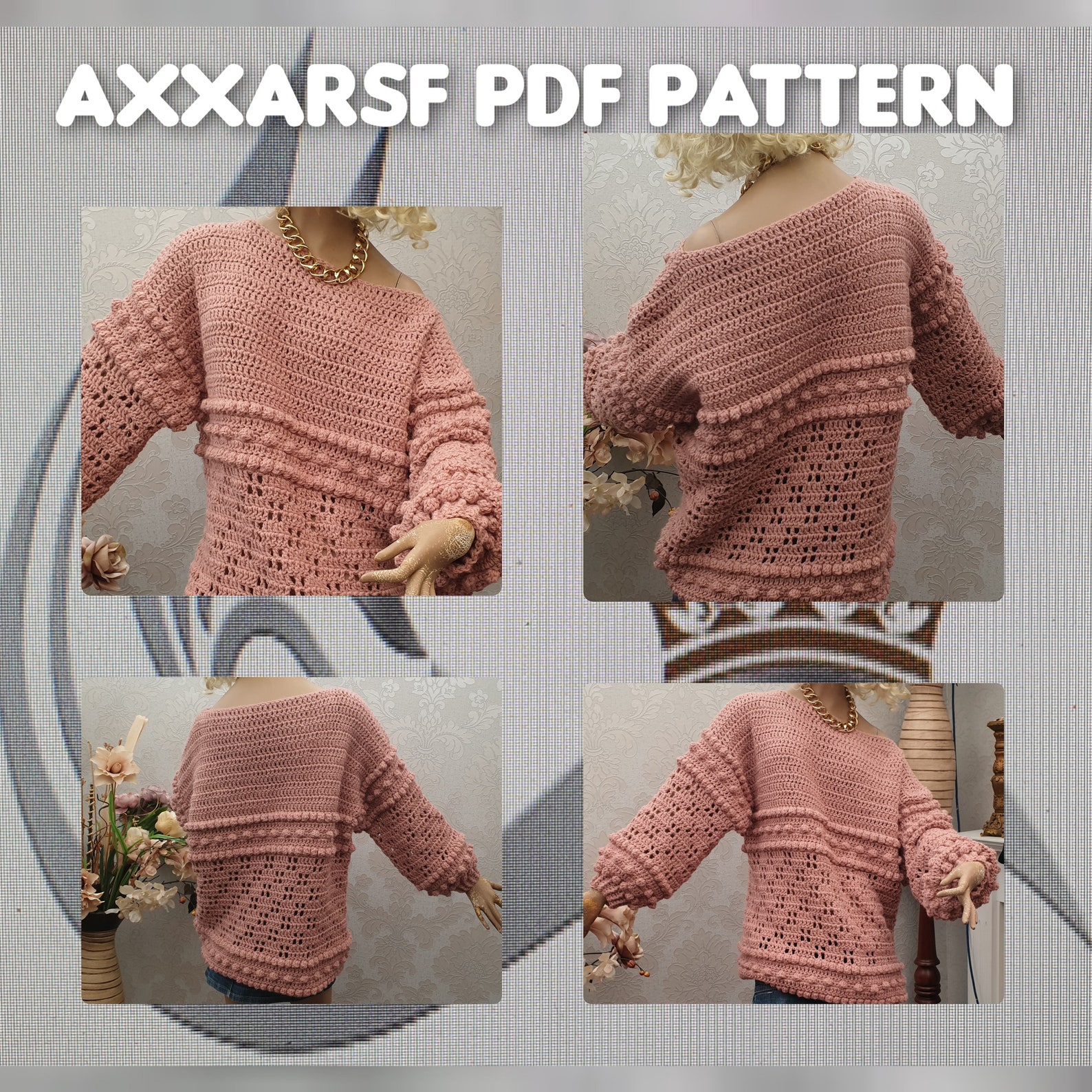 PDF Pattern Crochet Sweater Pattern, Erica Sweater Pattern - Etsy