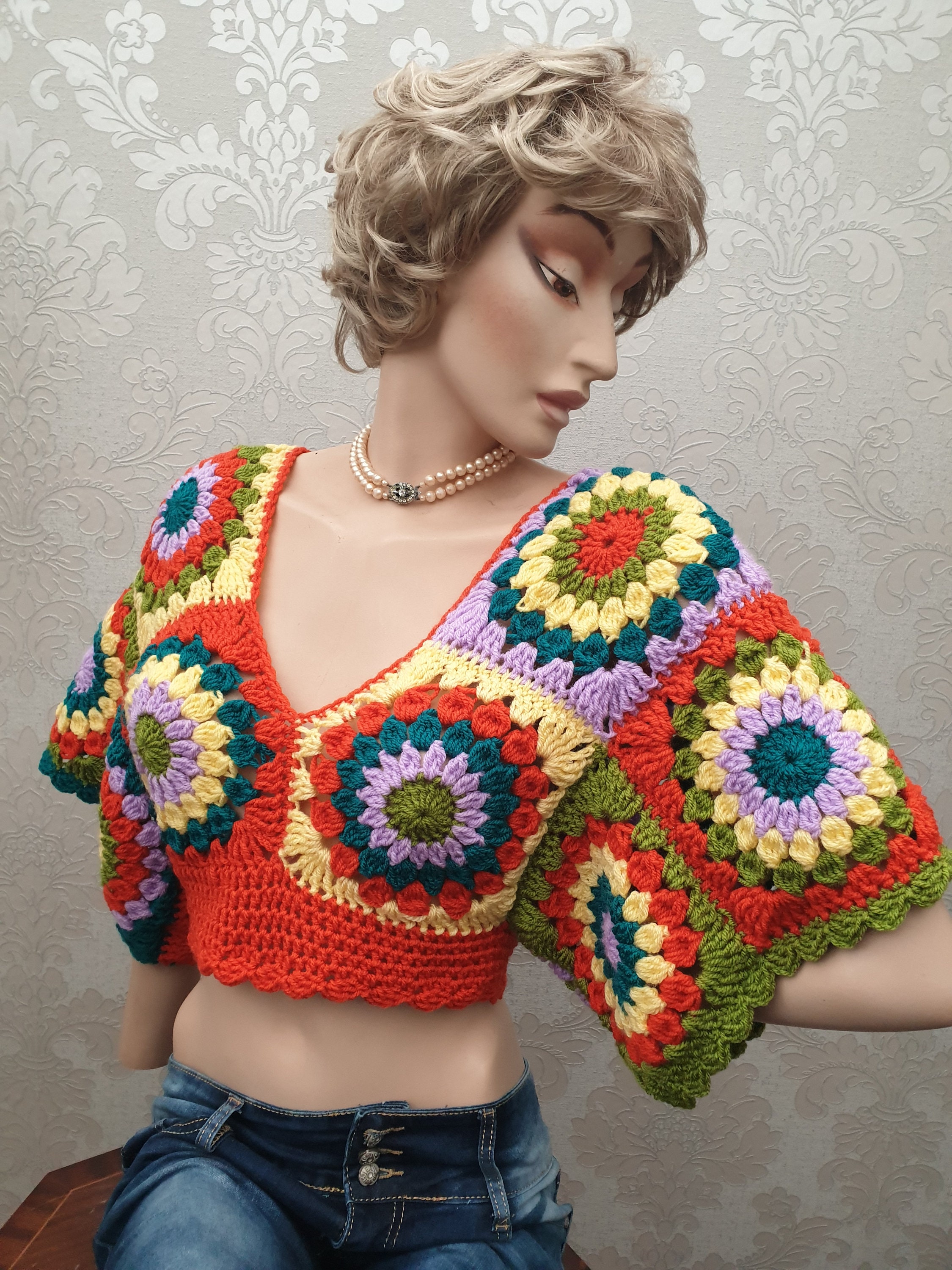 PDF Pattern Crochet Pattern DARIA Cropped Sweater Pattern | Etsy