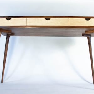 Mid-century Modern Black Walnut Office Desk With Maple Wood Drawers - Etsy