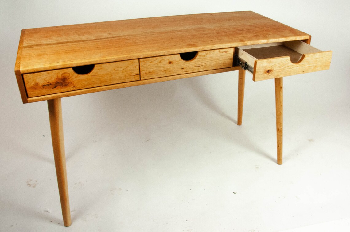 Mid-century Modern Cherry Wood Office Desk | Etsy