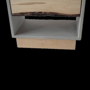 The Base Blossom - Concrete Cube & Solid Cherry Wood Base and Drawer ...