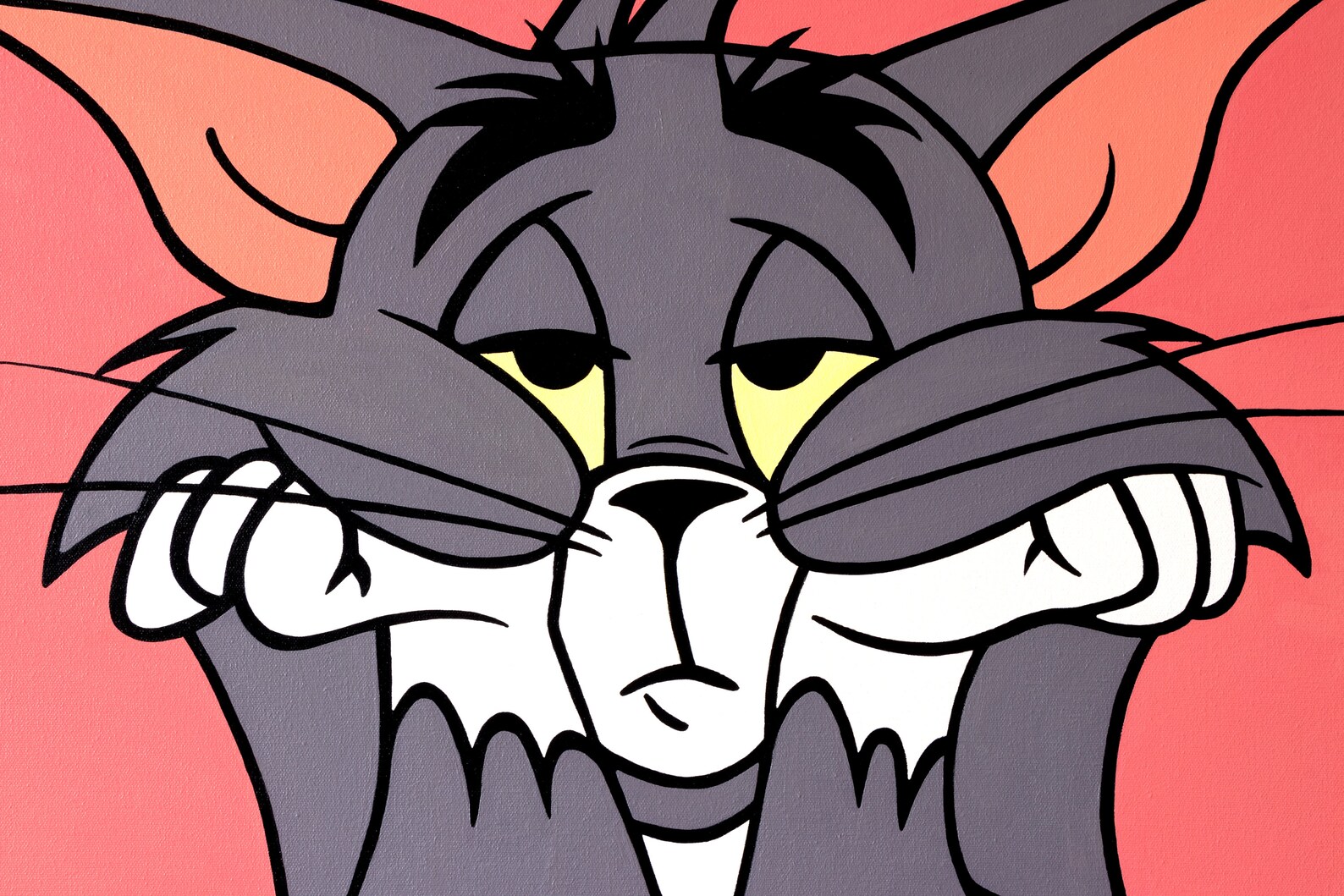 Bored Tom. Meme painting. Original oil art. 28 inch painting. | Etsy