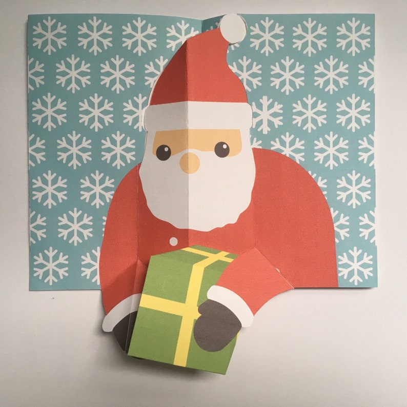 Pop Up 3D Santa Christmas Greetings Card PopUp Winter Present | Etsy