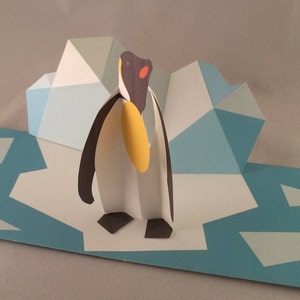 Pop up Penguin Arctic Greetings Card! Popup Christmas Winter Snow Card ...
