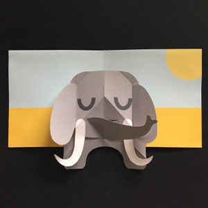Pop up 3D Elephant Greeting Card! Birthday Africa Wildlife Popup Card ...