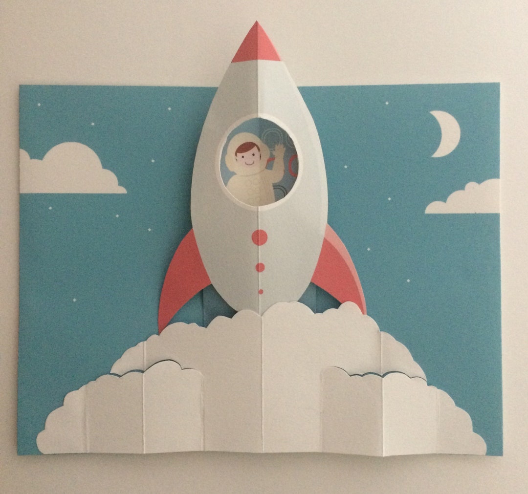 Pop up 3D Rocket Birthday Card Popup Greetings Card! - Etsy