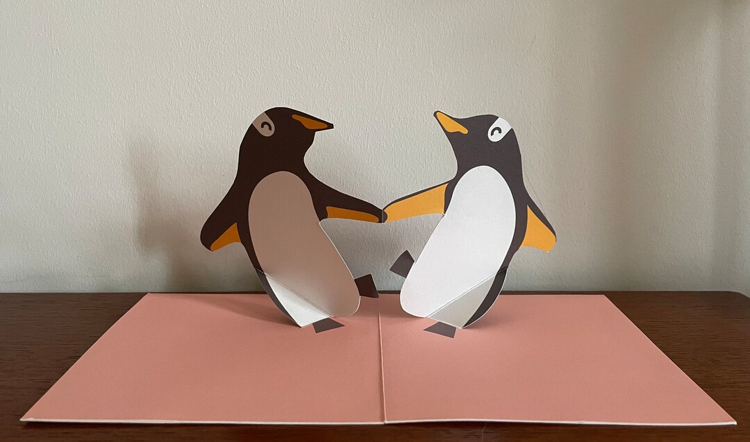 Pop up 3D Penguins Dancing Mother's Day Greeting Card! Popup Handmade ...