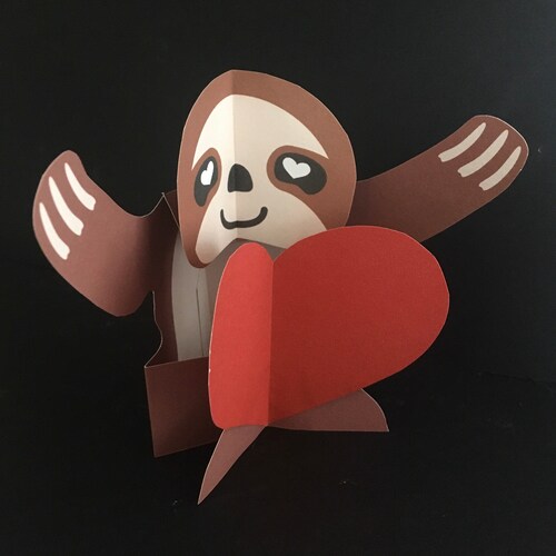 Sloth Pop up Card 3d Sloth Birthday Pop up Card - Etsy