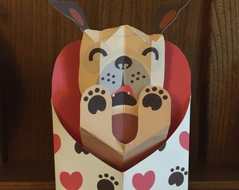 Pop up Birthday Dog Card Papercut Love Puppy 3D Kids - Etsy