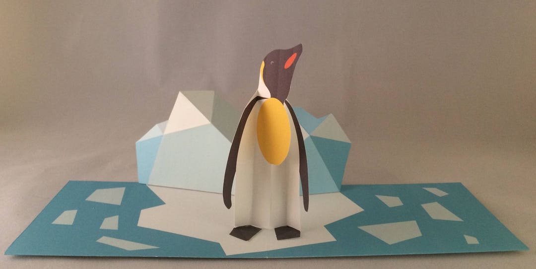 Pop up Penguin Arctic Greetings Card! Popup Christmas Winter Snow Card ...