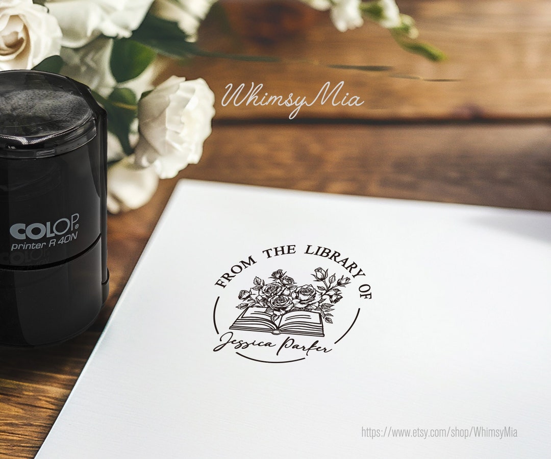 Personalized Ex Libris Stamp: Custom Library Book Stamp (40mm) - Etsy