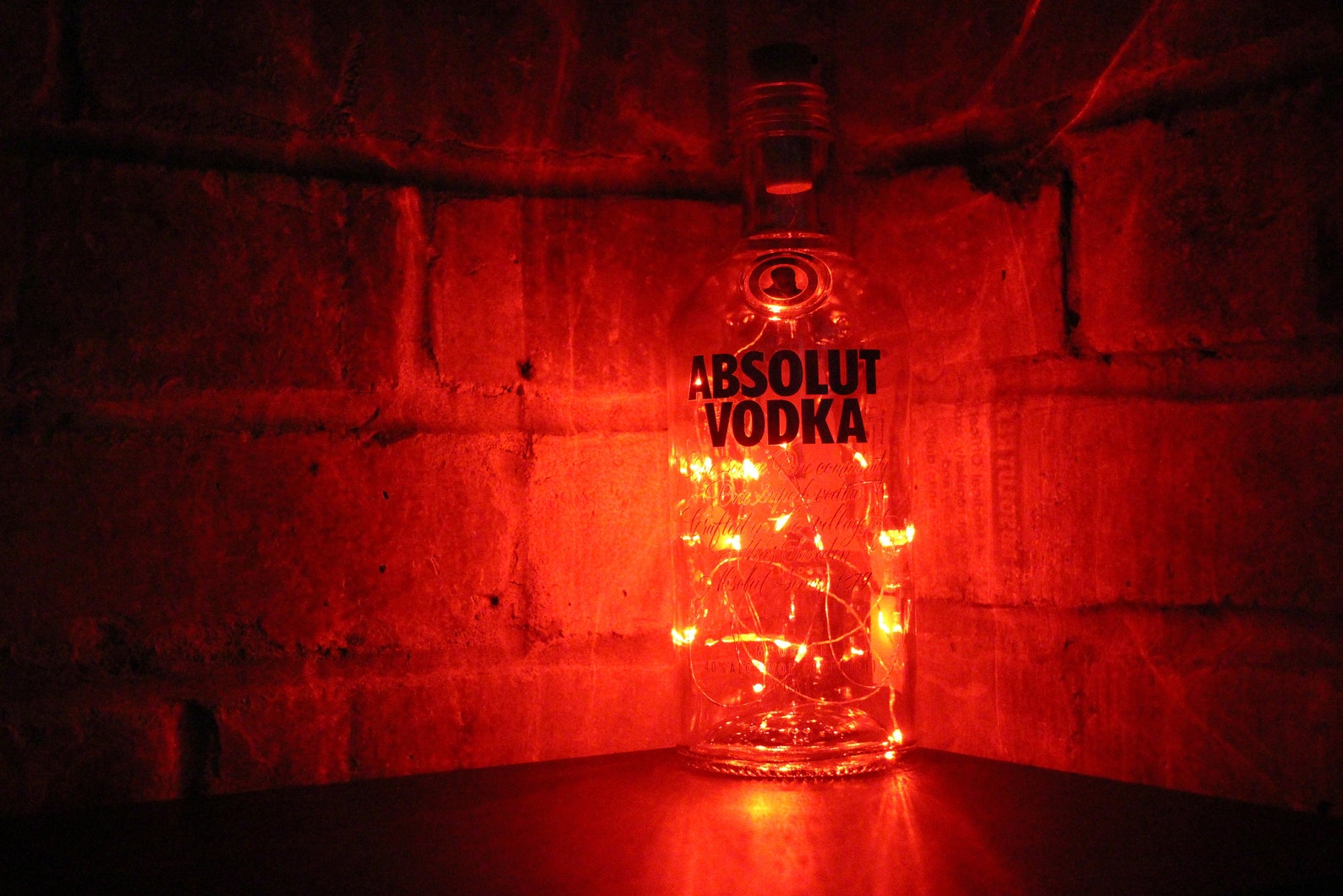 Absolut Vodka Bottle Lamp 20 LED Lights Upcycled | Etsy