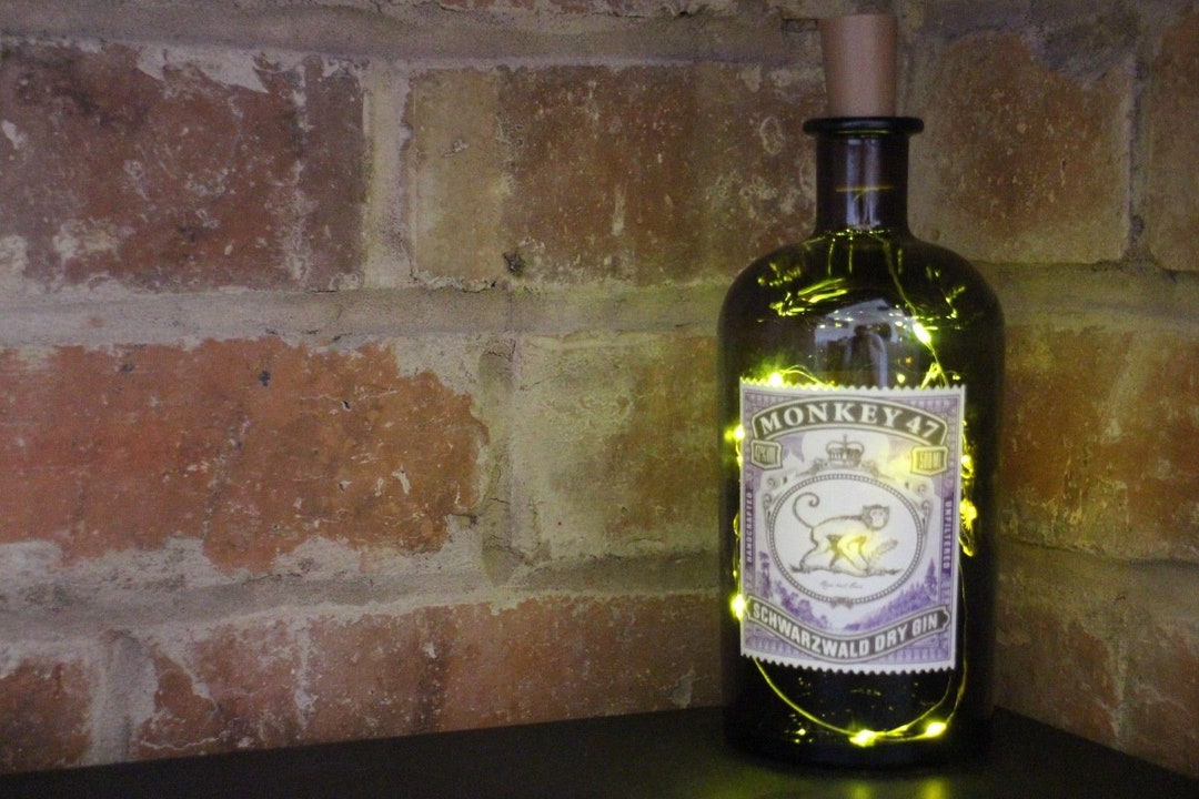 Monkey 47 Gin Bottle Lamp: Upcycled Bar Decor With LED Lights - Etsy