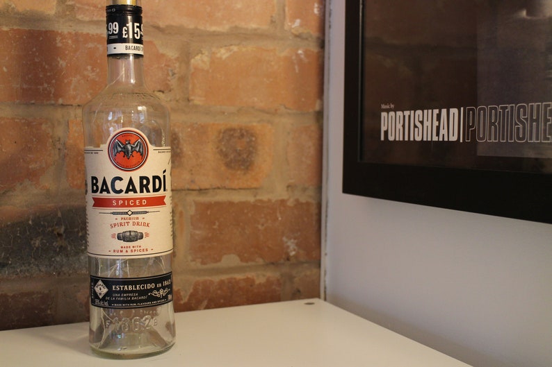 Bacardi Spiced Rum Liquor Bottle Lamp 20 LED Lights - Etsy UK